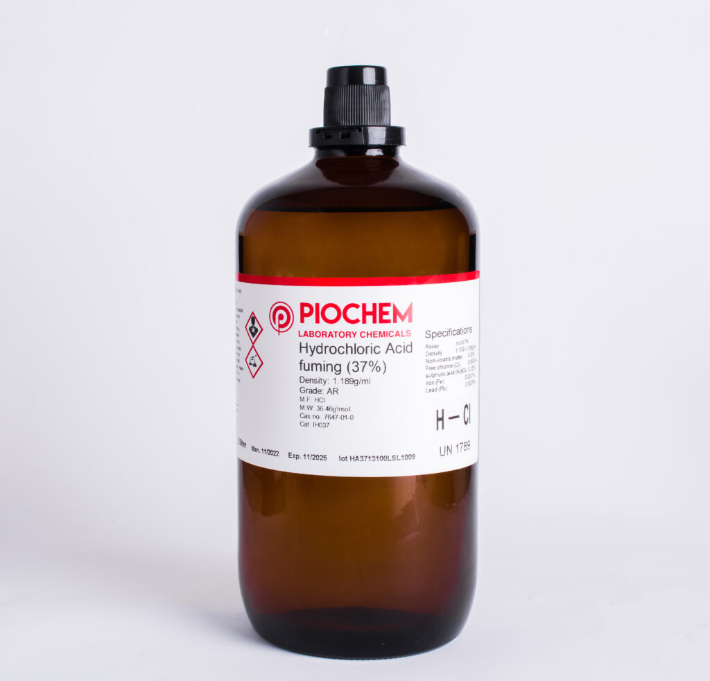Hydrochloric acid fuming(37%) , 2.5liter - Piochem store